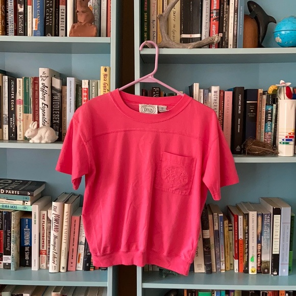 Vintage | Tops | Vintage Cropped Pink Jersey Top | Poshmark